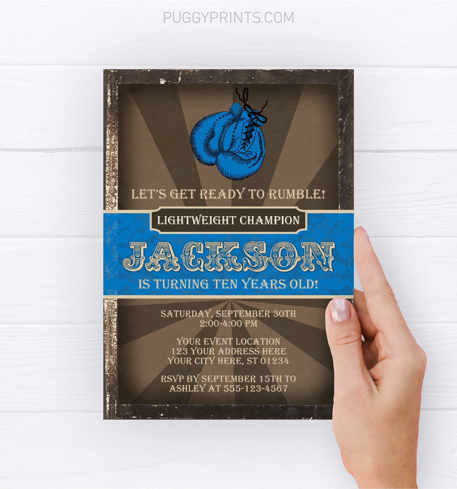 Boxing Birthday Invitation Editable Boxing Invitation - Etsy