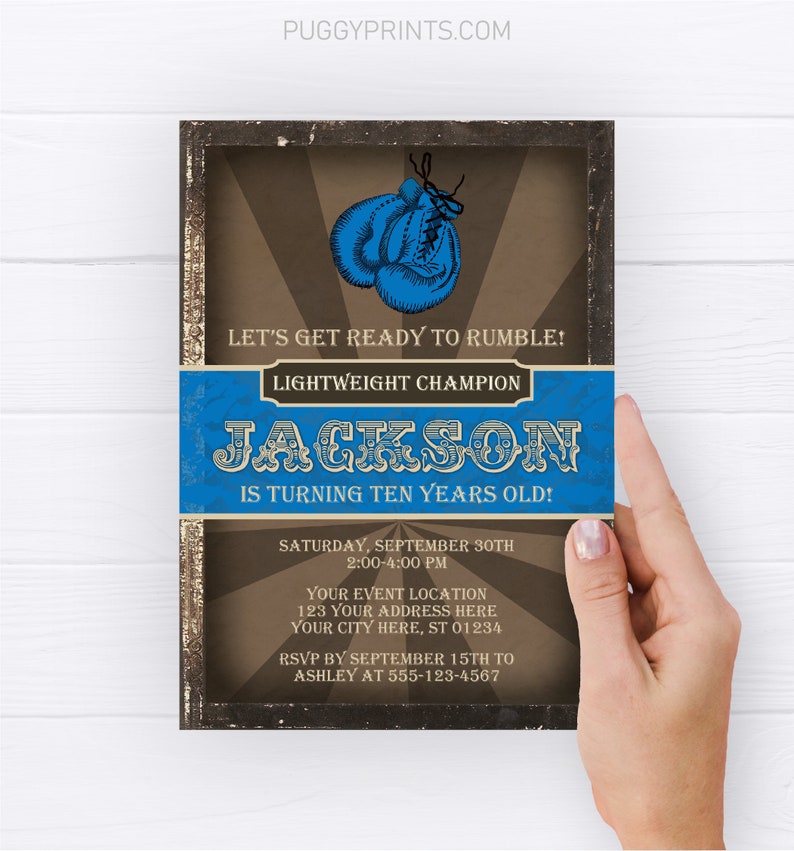 Boxing Birthday Invitation Editable Boxing Invitation - Etsy