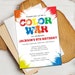 Color War Birthday Invitation Editable Template Online Instant Download ...