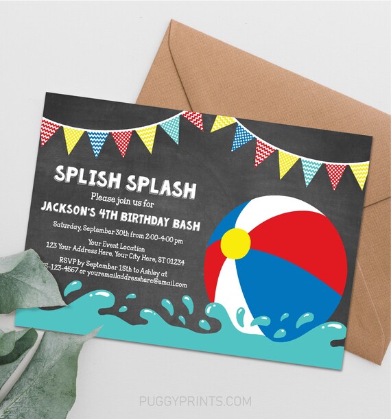 Beach Ball Invitation Template