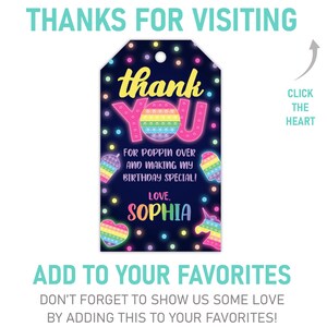 Pop It Birthday Favor Tags Editable Pop It Favor Tag - Etsy