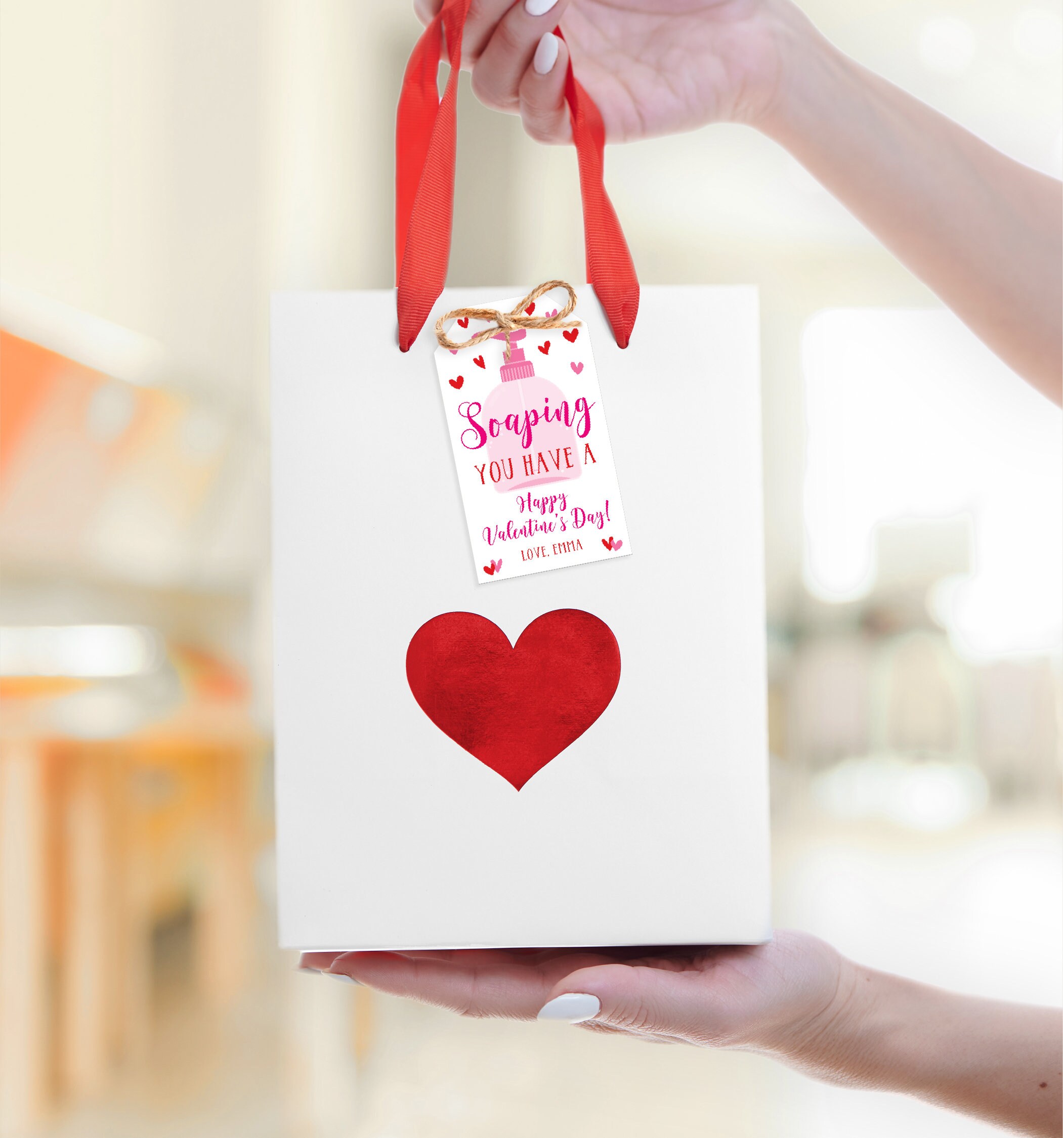 Valentine's Day Gift Tag, Editable Teacher Valentines Gift Tag ...