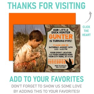 Duck Hunting Birthday Invitation Hunting Party Invitation - Etsy