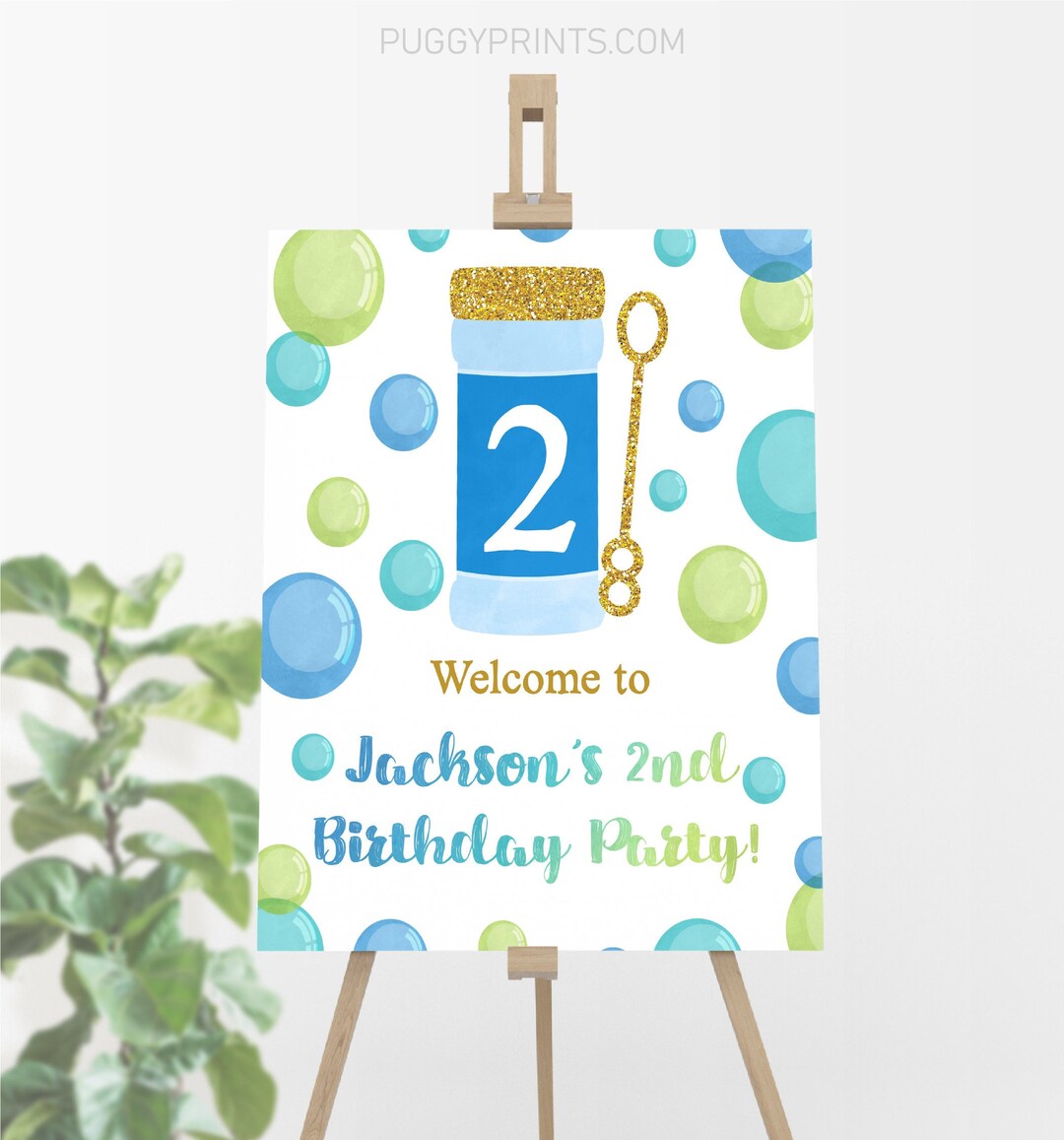 Bubble Birthday Welcome Poster, Editable Bubble Welcome Sign, Printable ...