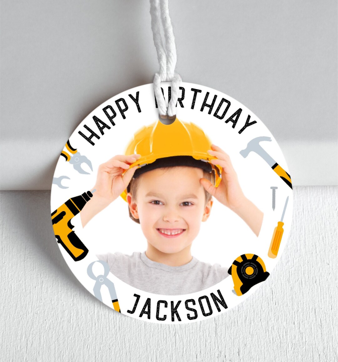 Builder Round Labels, Editable Handyman Thank You Favor Tags, Tools ...