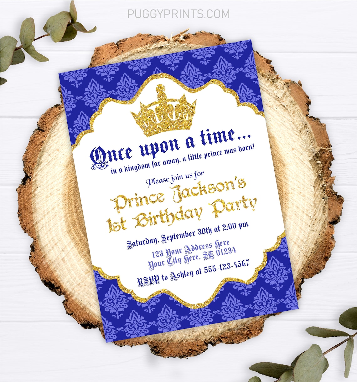 Prince Birthday Invitation Editable Prince Invitation | Etsy
