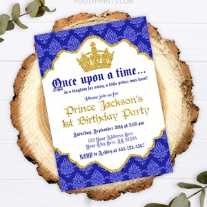 Prince Birthday Invitation, Editable Prince Invitation Template ...