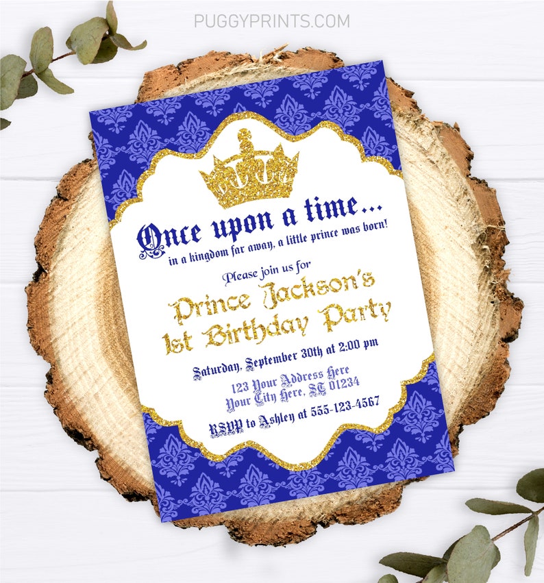 Prince Birthday Invitation Editable Prince Invitation | Etsy