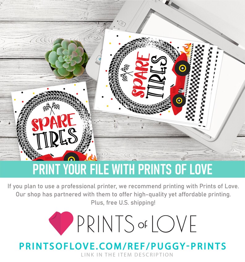 Race Car Spare Tires Sign: Racing Birthday Party Decor (digital ...