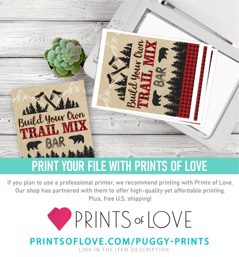 Lumberjack Trail Mix Bar Party Sign Printable Instant - Etsy