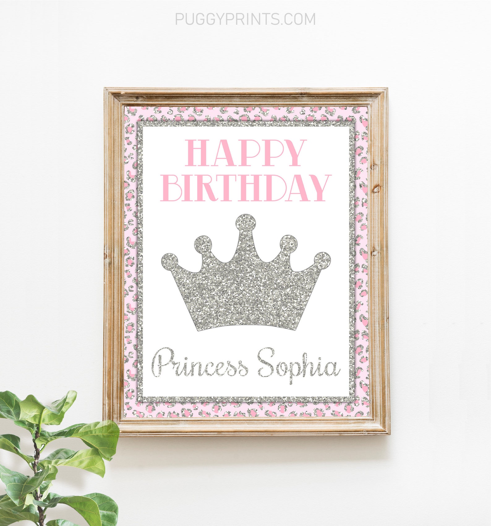 Cheetah Birthday Party Sign Editable Princess Cheetah Sign - Etsy