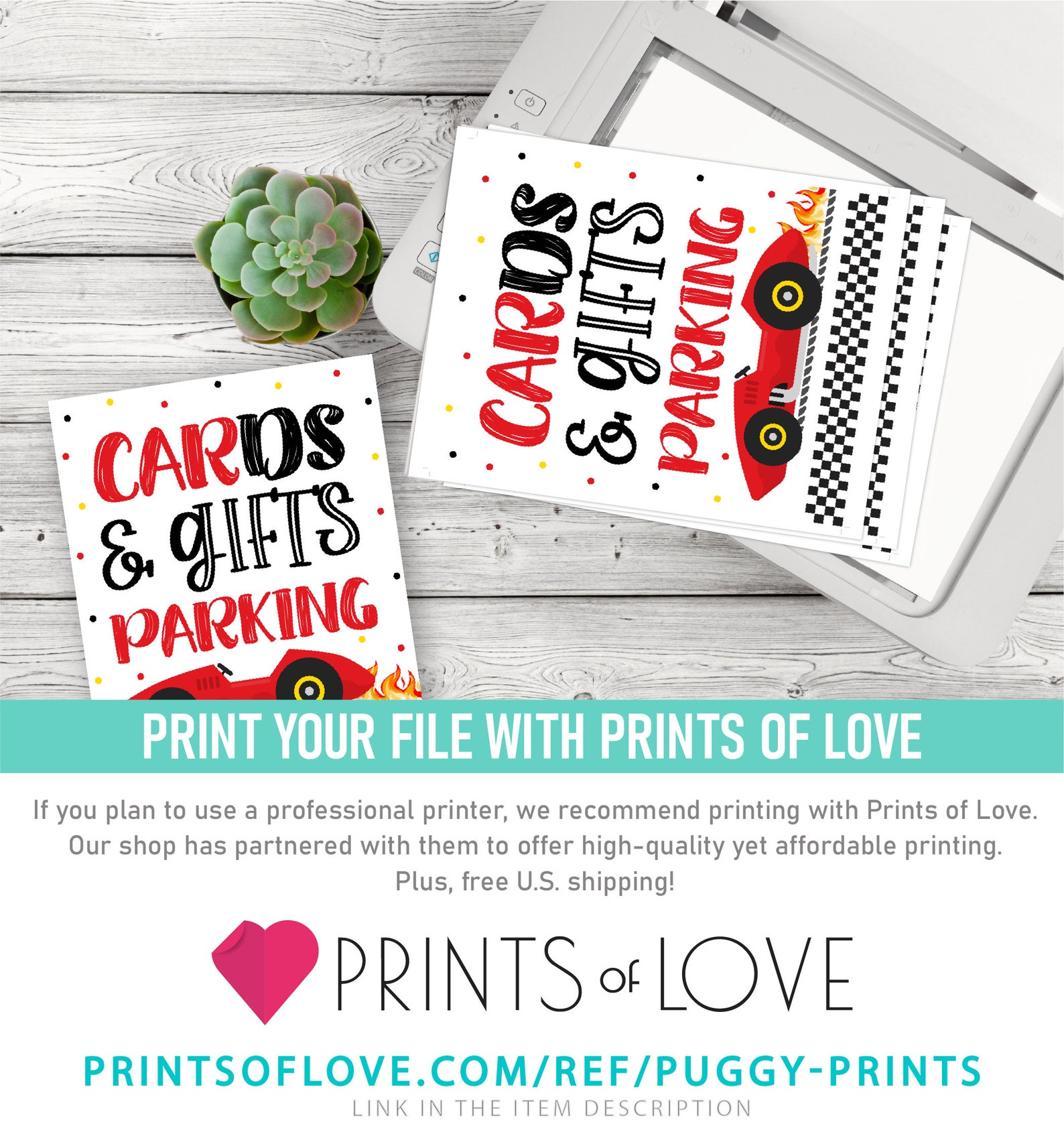 Race Car Cards and Gifts Parking Sign Printable Racing - Etsy