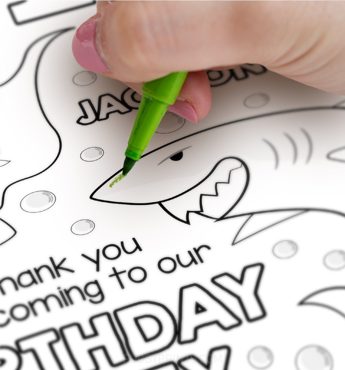 Sharks and Mermaids Birthday Coloring Page Editable Mermaids | Etsy