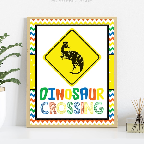 Dinosaur Crossing Sign - Etsy