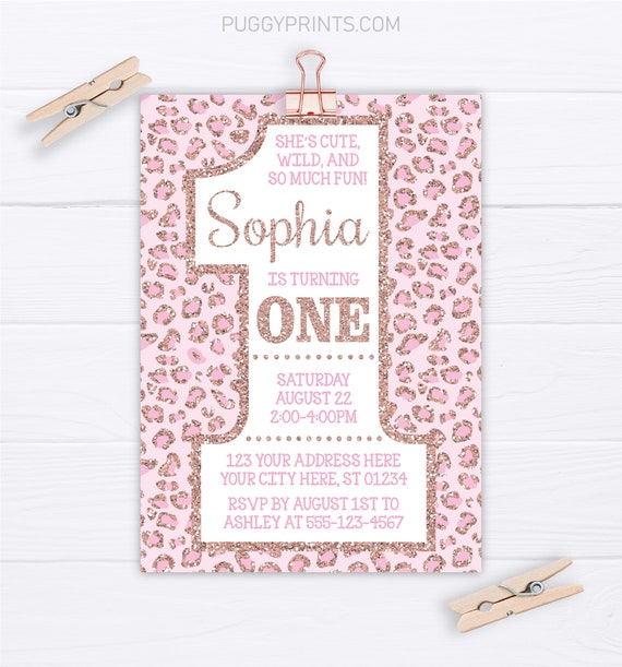 Cheetah First Birthday Invitation, Editable Cheetah 1st Birthday ...
