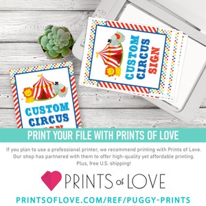 Circus Birthday Party Sign, Editable Circus Sign Template, Printable ...