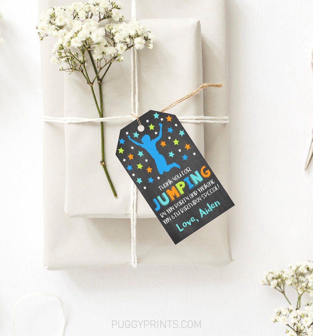 Jump Favor Tags, Jump Birthday Party Favors, Boys Jump Party, Jumping ...