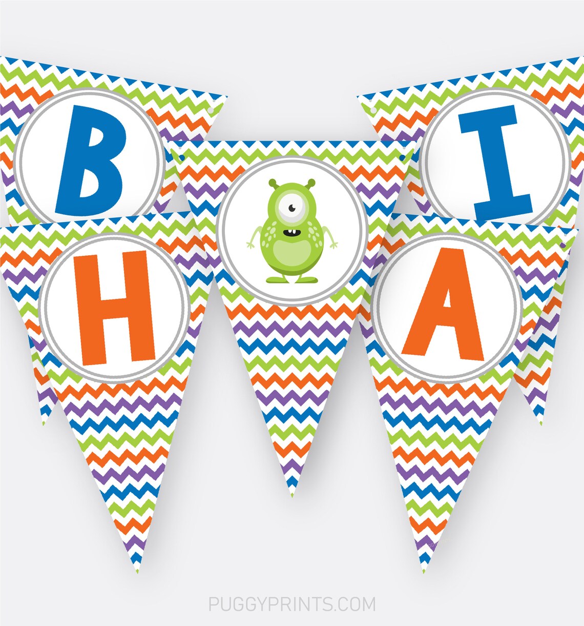 Monster Happy Birthday Banner Printable Little Monster Party | Etsy