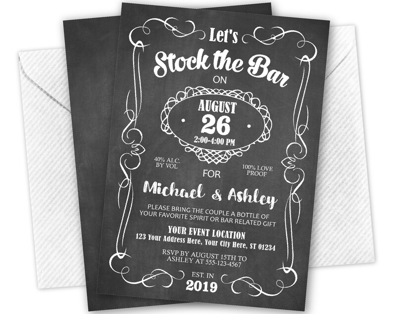 Stock the Bar Engagement Party Invitation Editable Template | Etsy