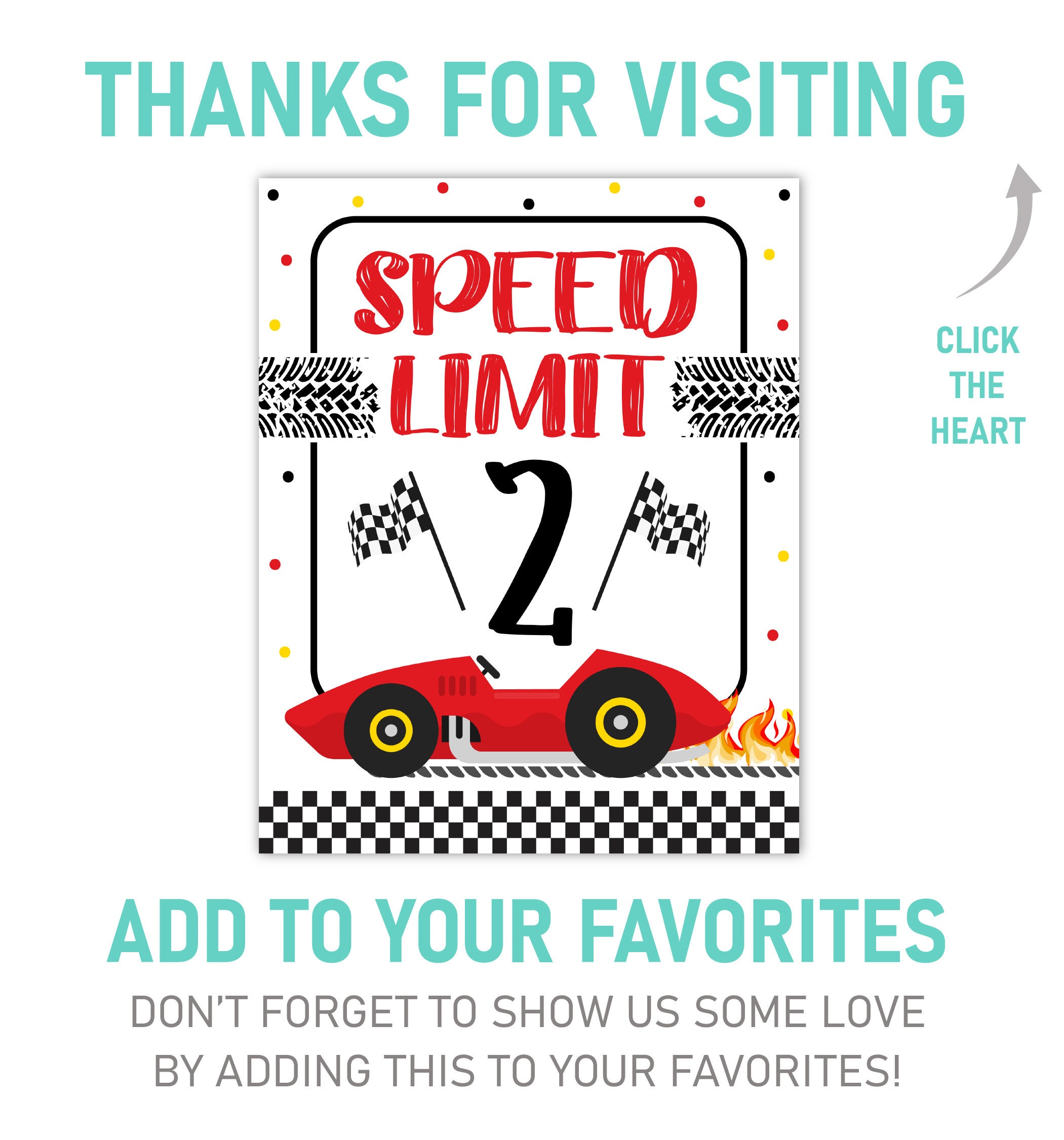 Race Car Speed Limit 2 Sign Printable Racing 2nd Birthday - Etsy UK
