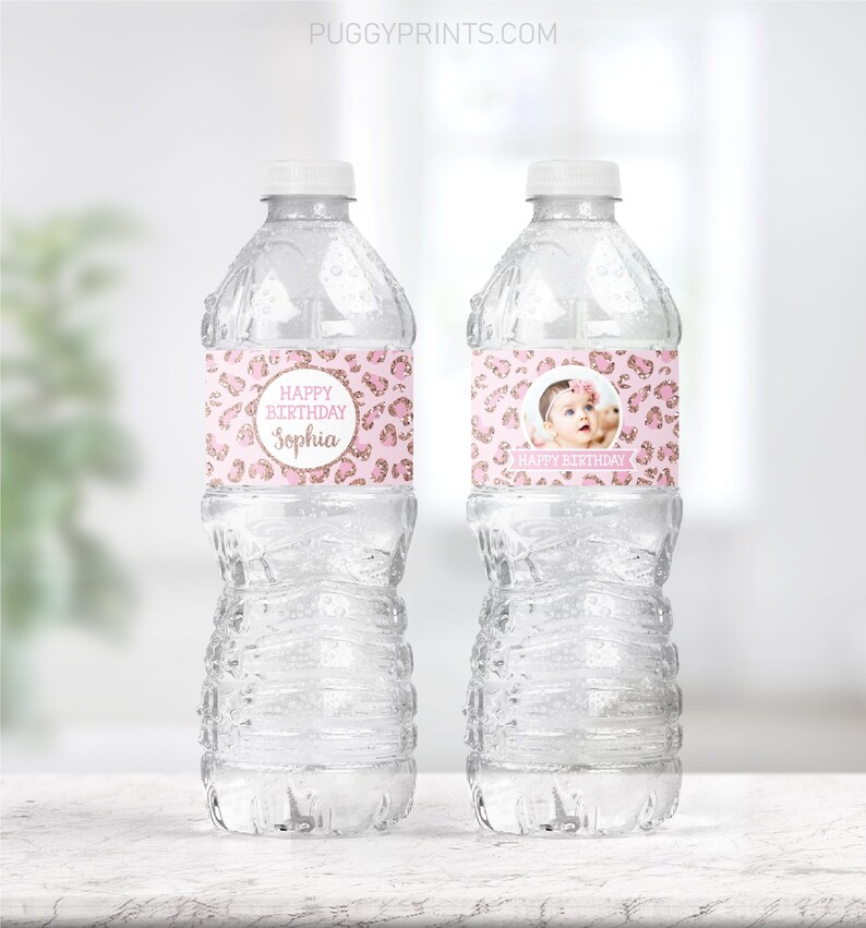 Cheetah Birthday Water Bottle Labels Editable Cheetah Water | Etsy