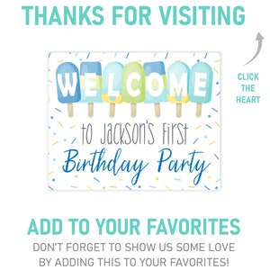 Popsicle Welcome Poster, Editable Popsicle Birthday Welcome Sign ...