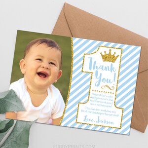 Prince Birthday Thank You Card, Editable Prince Thank You Card Template ...