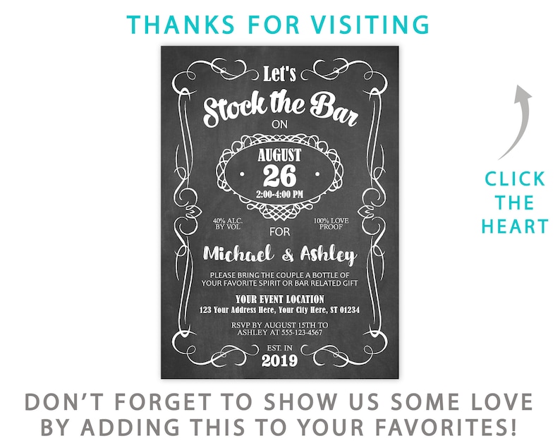 Stock the Bar Engagement Party Invitation Editable Template | Etsy