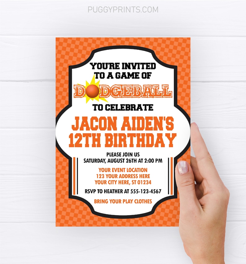 Dodgeball Birthday Invitation Editable Dodgeball Invitation - Etsy