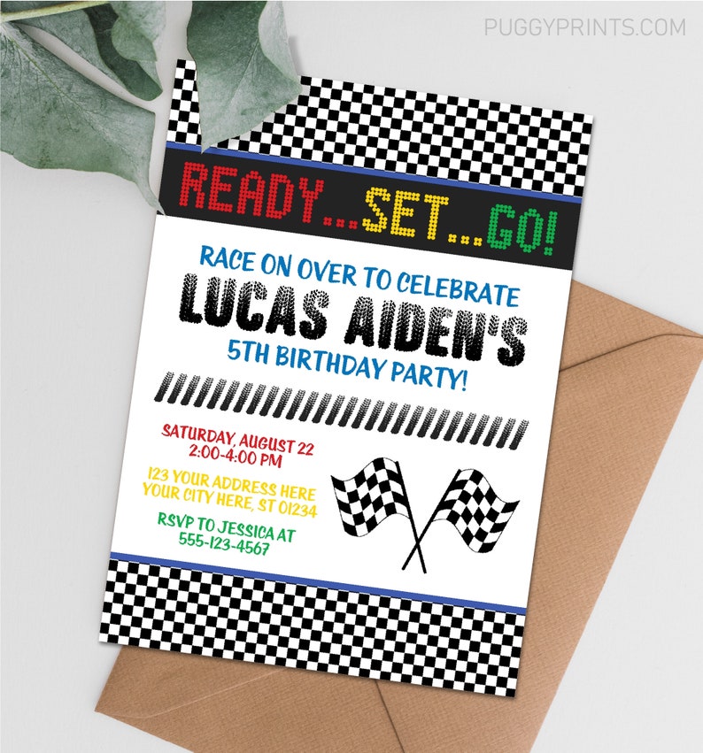 Racing Birthday Invitation Racing Invitation Race Car | Etsy