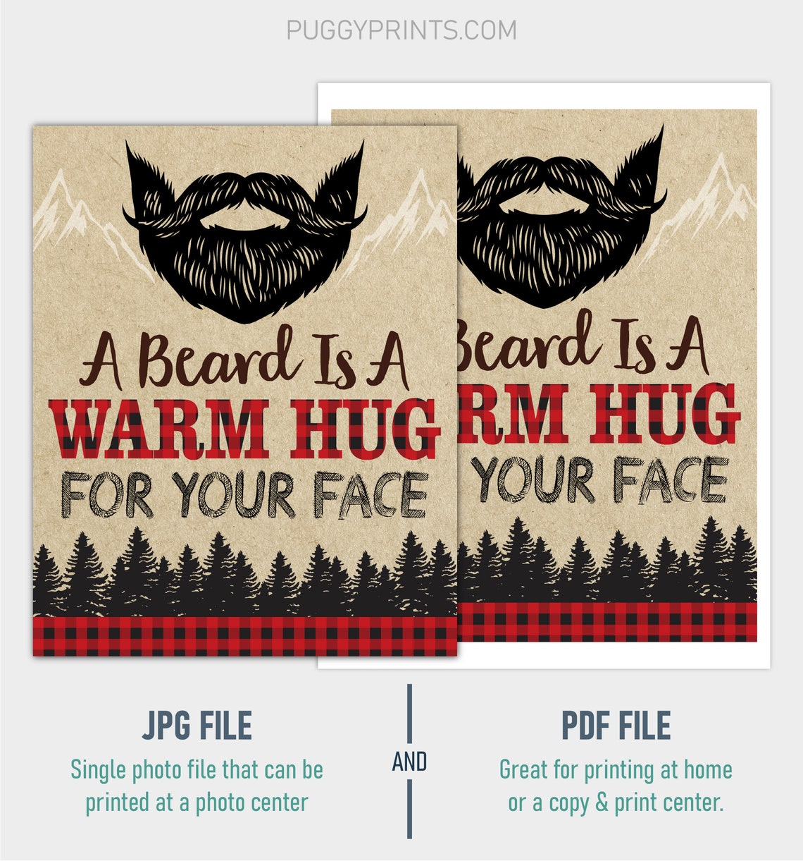 Lumberjack Party Sign Printable A Beard is A Warm Hug for | Etsy