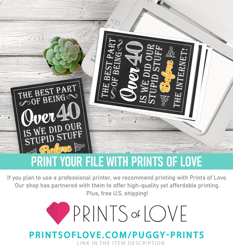 40th Birthday Sign the Best Part of Being Over 40 Cheers - Etsy