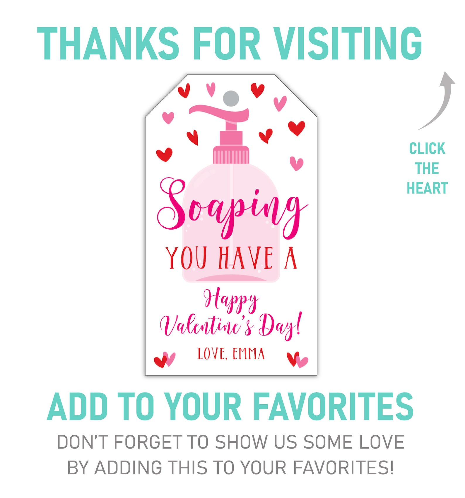 Valentine's Day Gift Tag, Editable Teacher Valentines Gift Tag ...