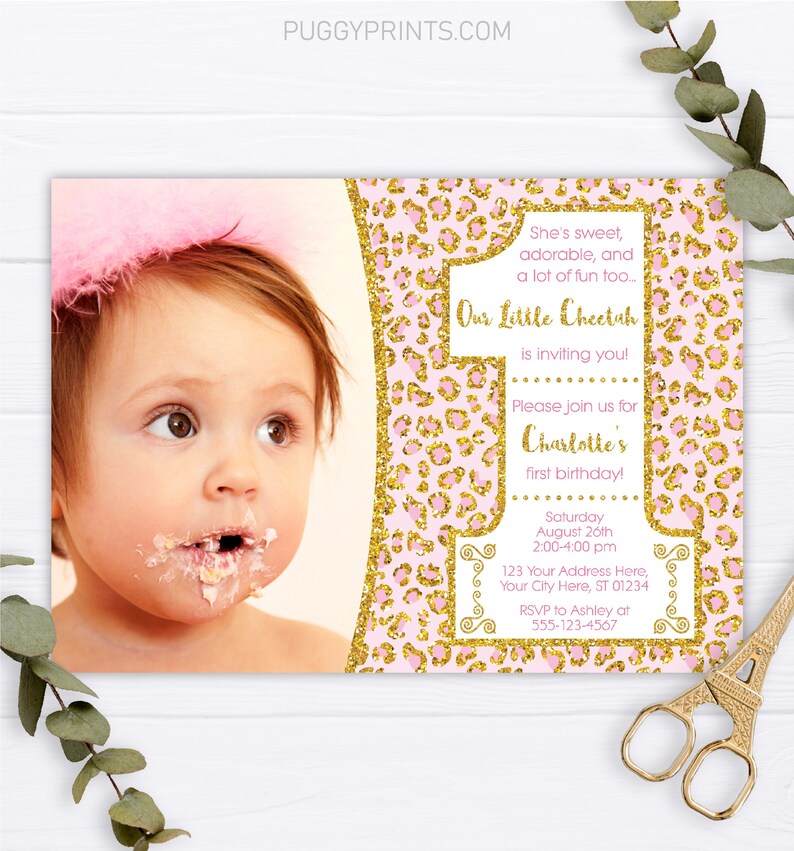 Cheetah Birthday Invitation Editable Cheetah Invitation - Etsy