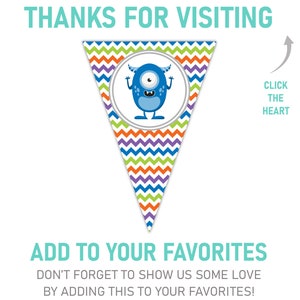 Monster Happy Birthday Banner Printable Little Monster Party - Etsy