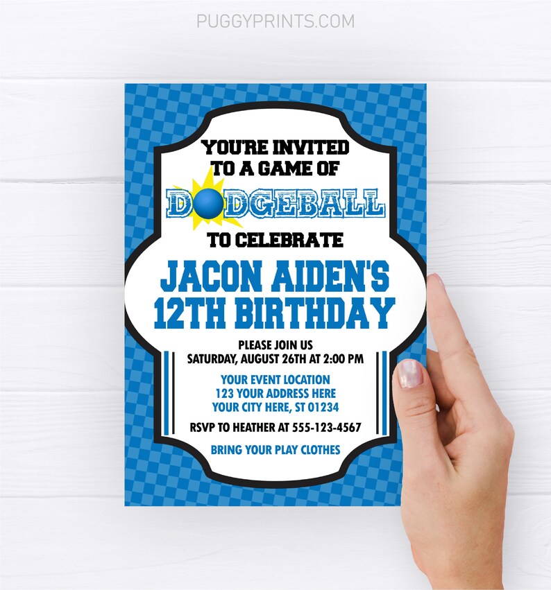 Dodgeball Birthday Invitation Editable Dodgeball Invitation - Etsy