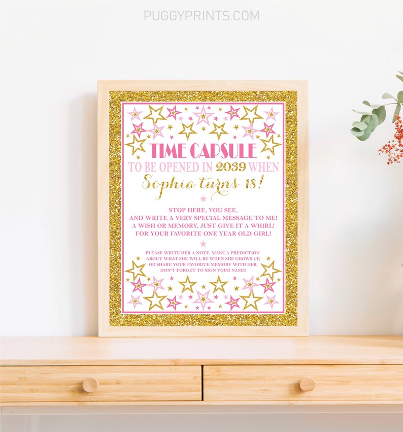 Twinkle Twinkle Little Star Time Capsule Sign Editable Star - Etsy