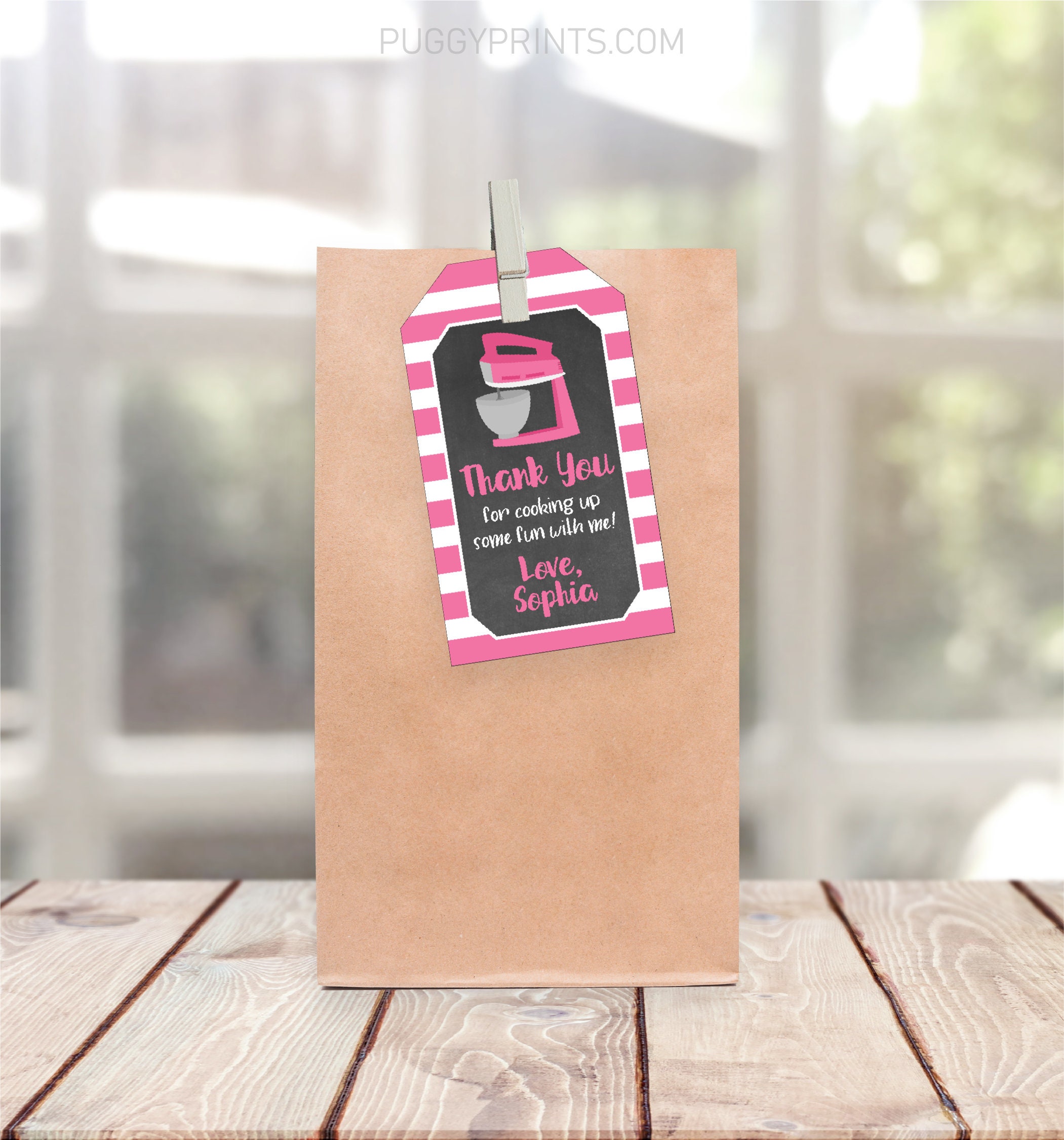 Cooking Party Favor Tags Editable Baking Party Thank You Gift | Etsy