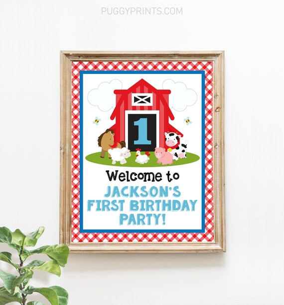Farm Birthday Welcome Sign, Editable Farm Welcome Sign Template ...