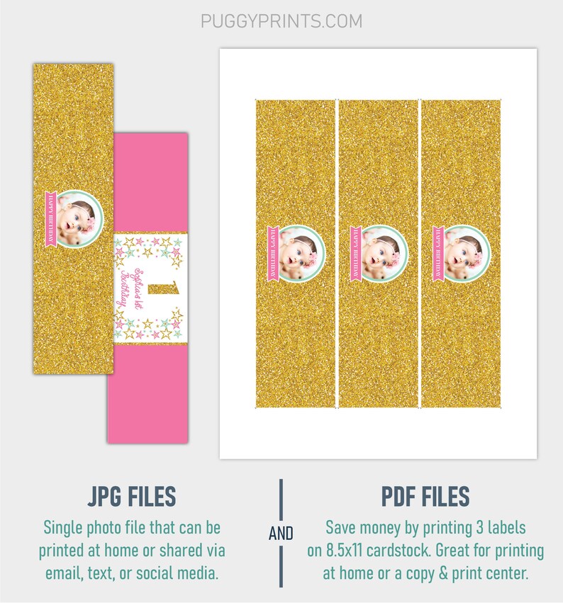 Twinkle Twinkle Little Star Water Bottle Labels Editable - Etsy