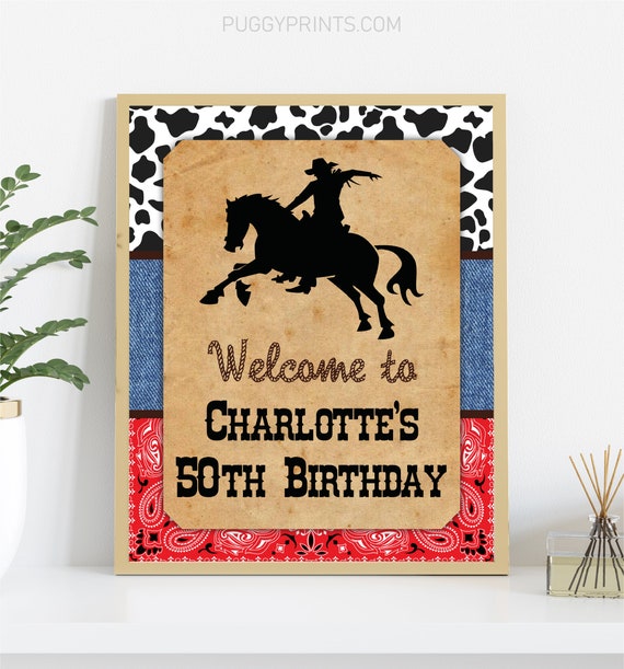Rodeo Birthday Party Sign, Editable Western Birthday Party Sign ...
