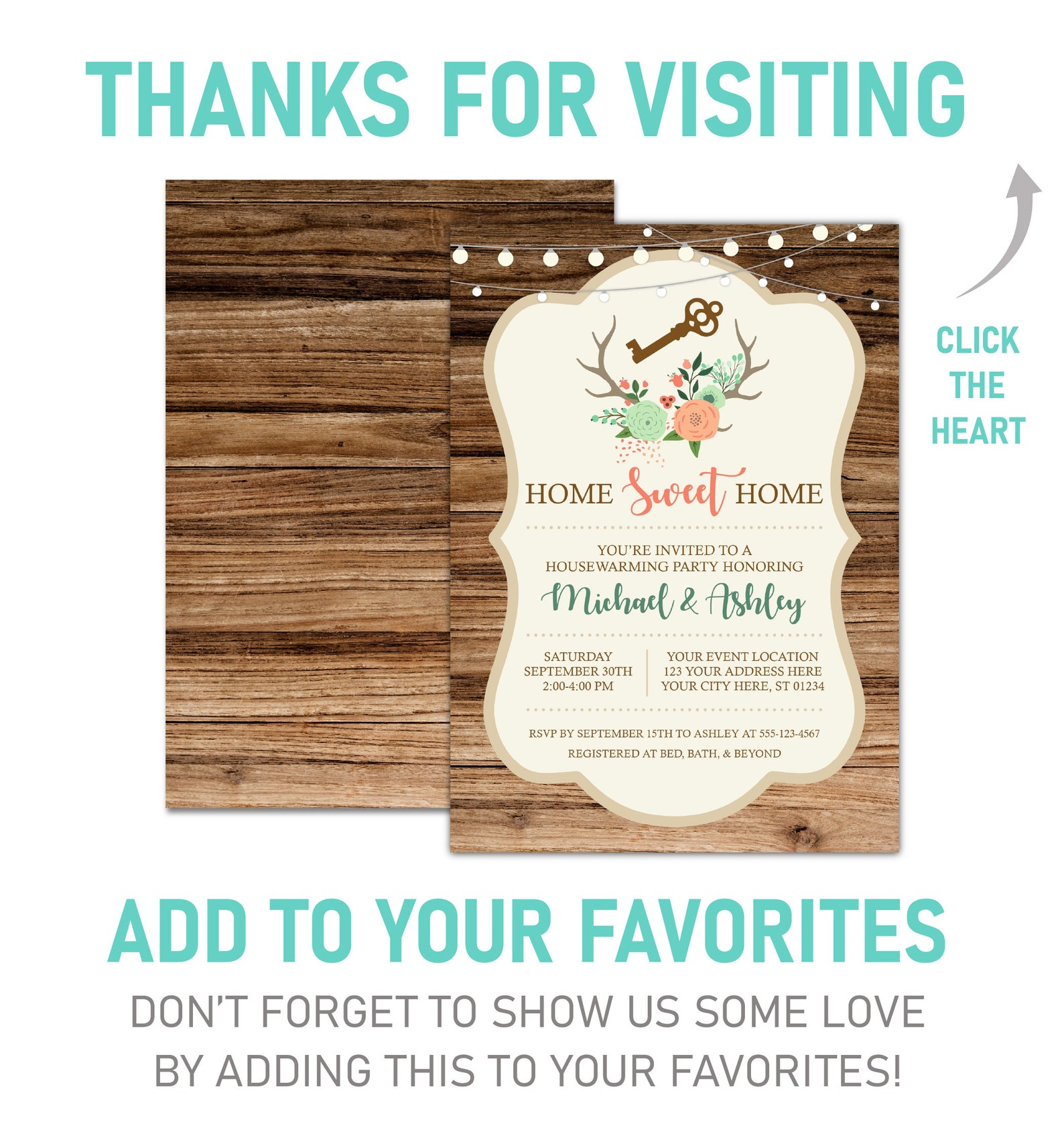 Rustic Housewarming Invitation Housewarming Invitation Key | Etsy