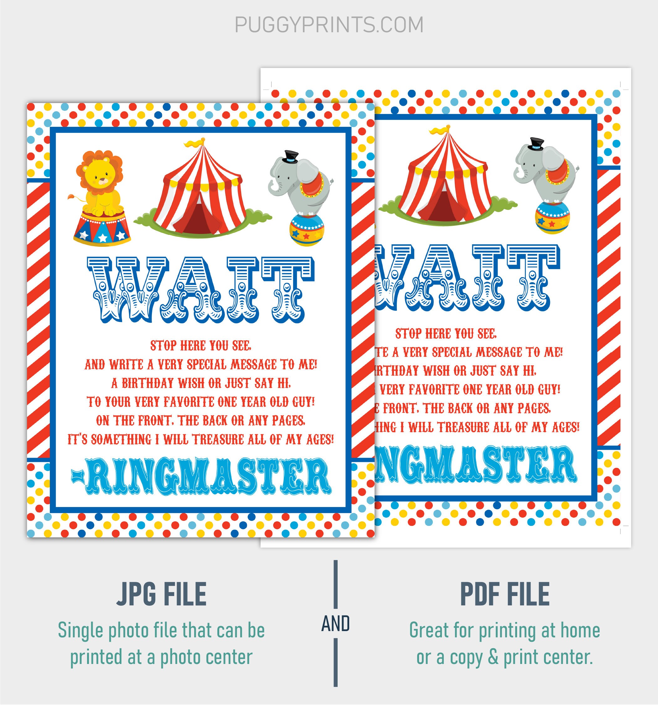 Circus Guest Book Sign for Carnival Birthday Printable | Etsy