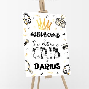Notorious One Welcome Poster, Editable the Big One Birthday Welcome ...