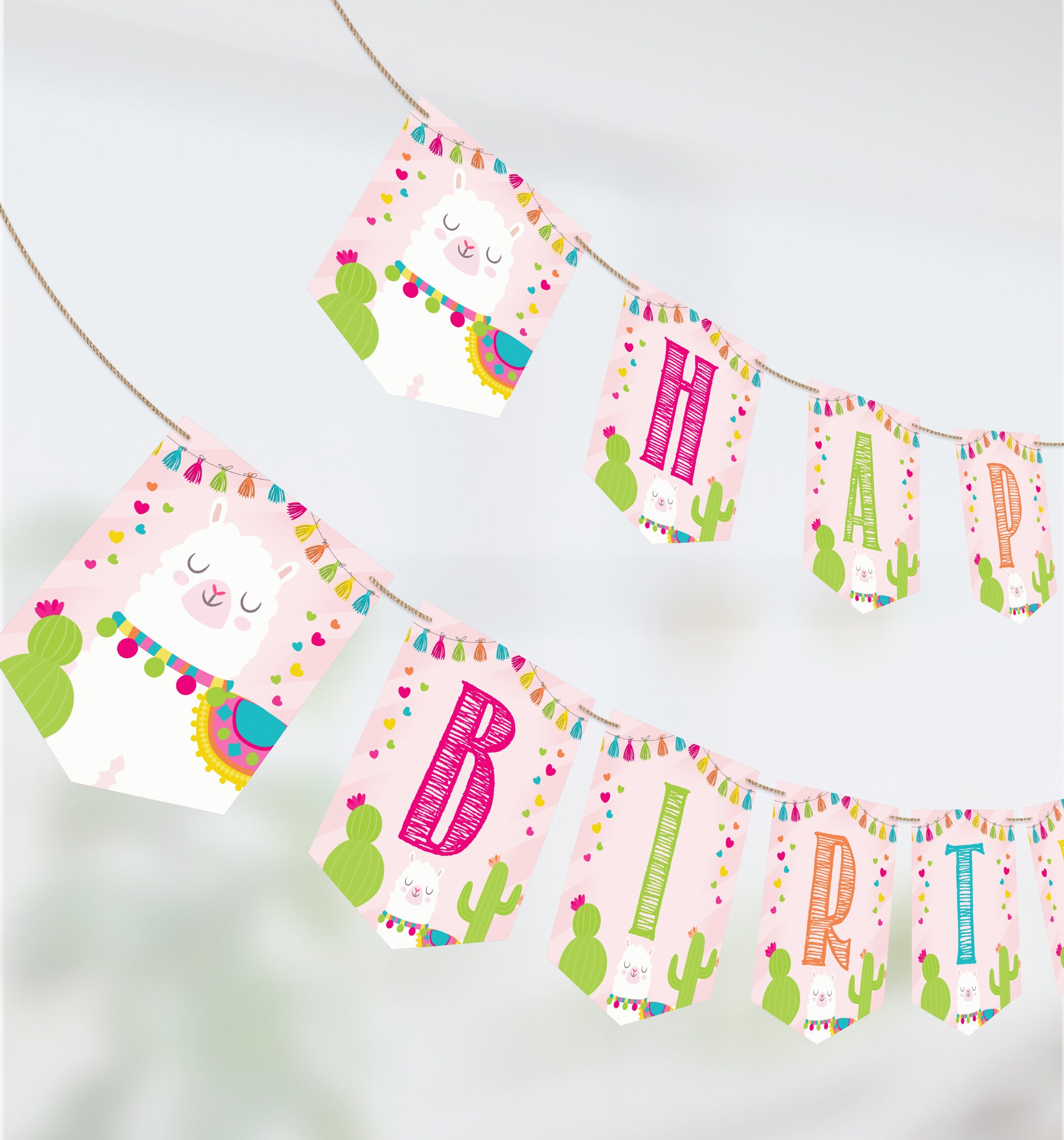 Llama Happy Birthday Banner Printable Llama Banner Alpaca - Etsy Australia