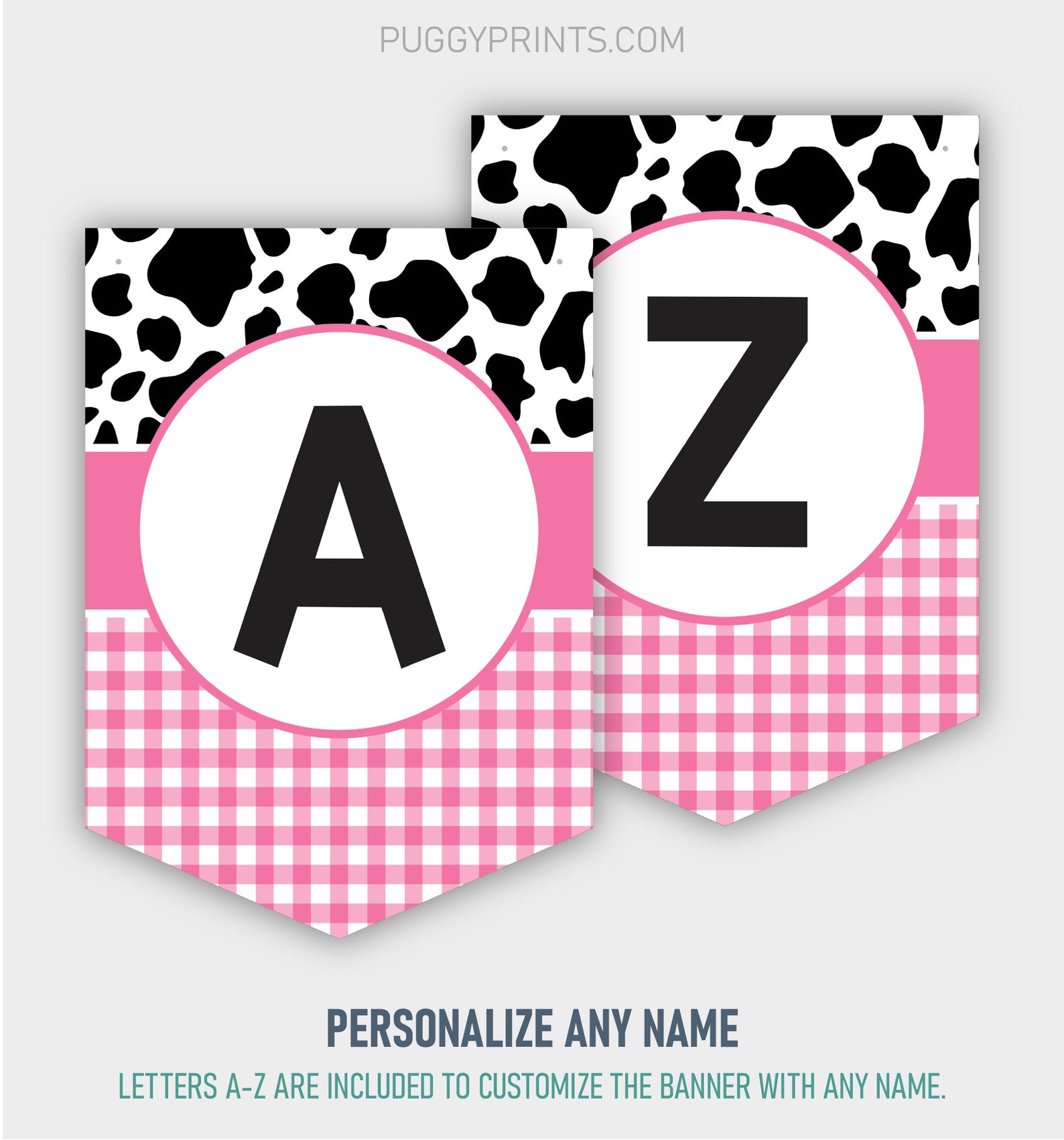 Cow Happy Birthday Banner Printable Cow Banner Personalized - Etsy
