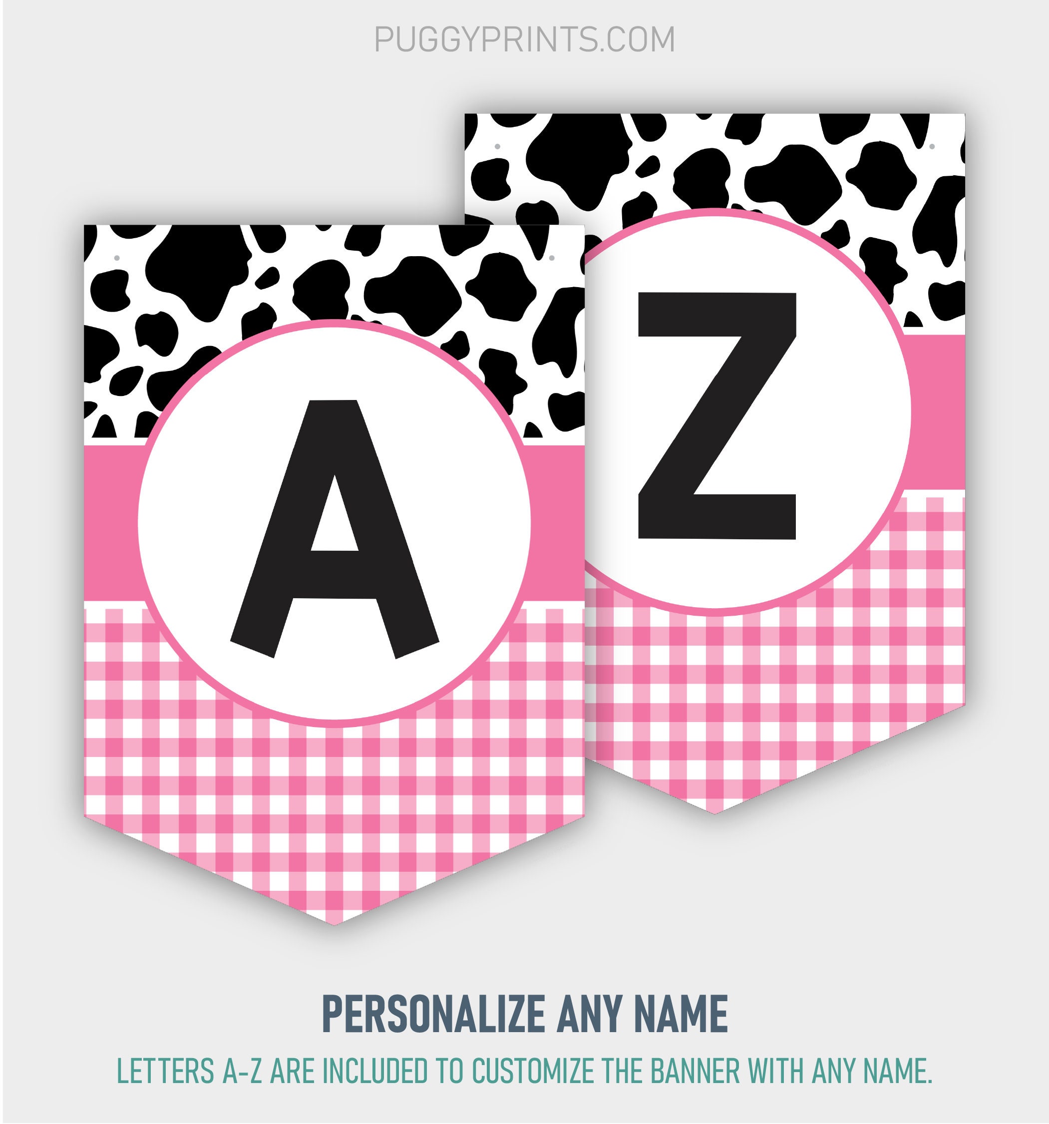 Cow Happy Birthday Banner Printable Cow Banner Personalized | Etsy Canada