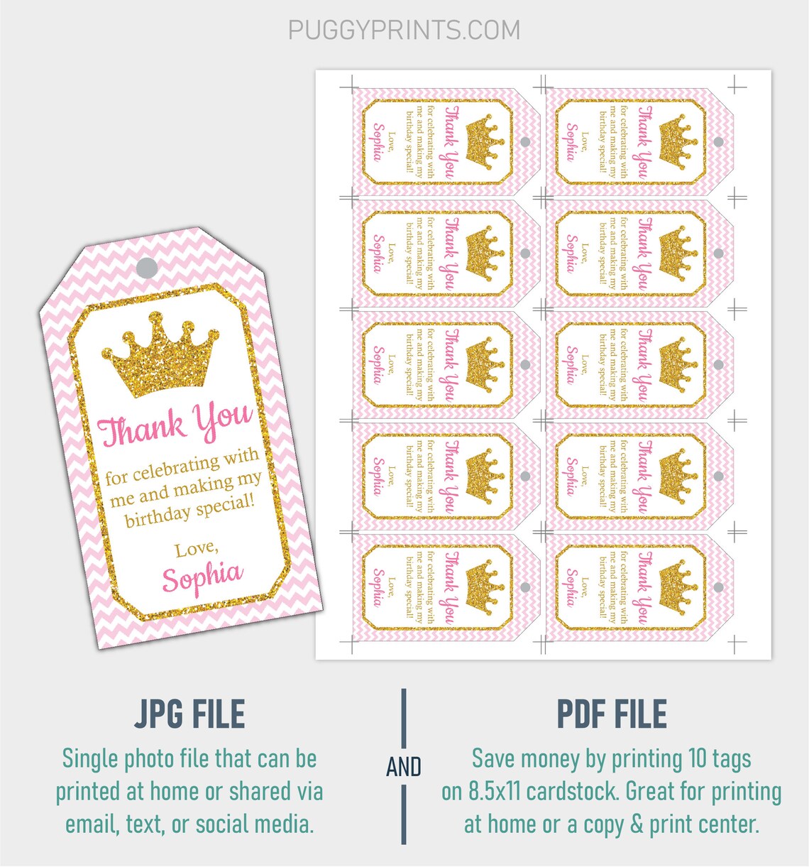 Princess Birthday Favor Tags Editable Princess Favor Tags - Etsy