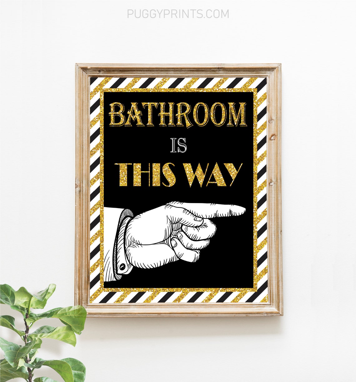 Bathroom Direction Sign Printable Left & Right Pointing Sign - Etsy