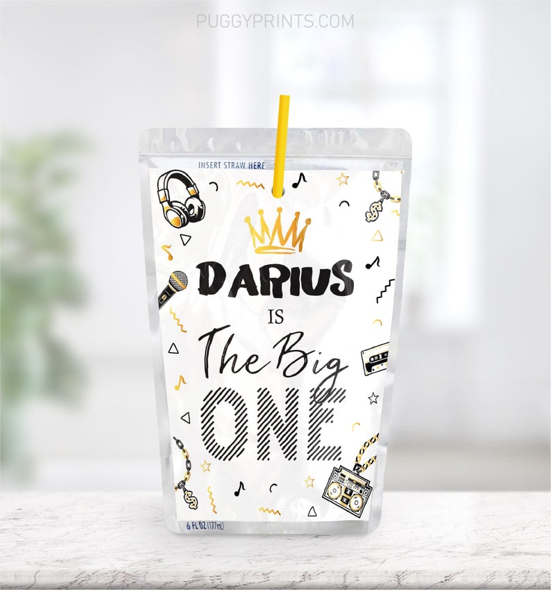 Editable Notorious One Juice Pouch Labels Printable the Big - Etsy